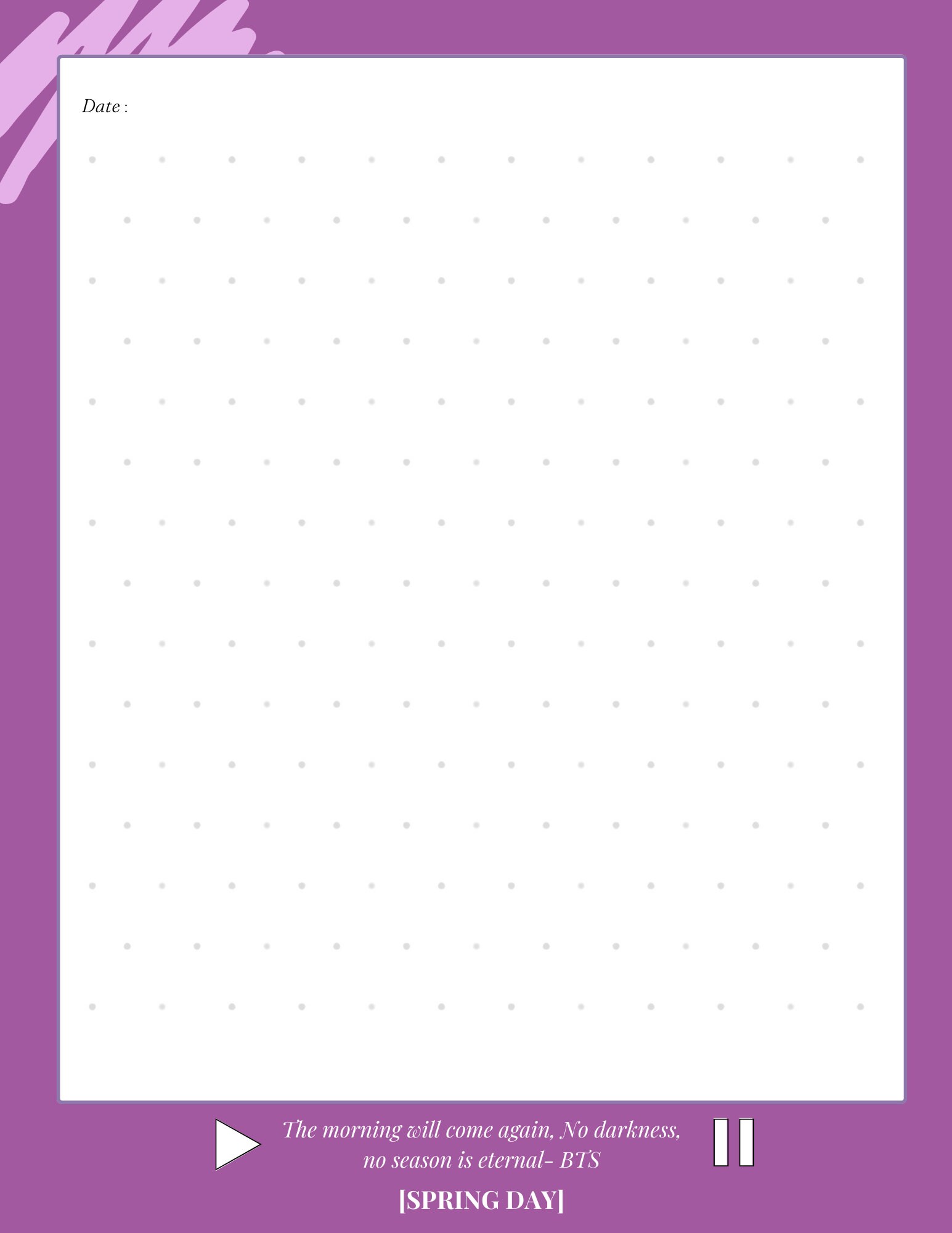 BTS Lyrics Inspire Notes, Printable, Digital Set US Letter Size Pdf Png ...