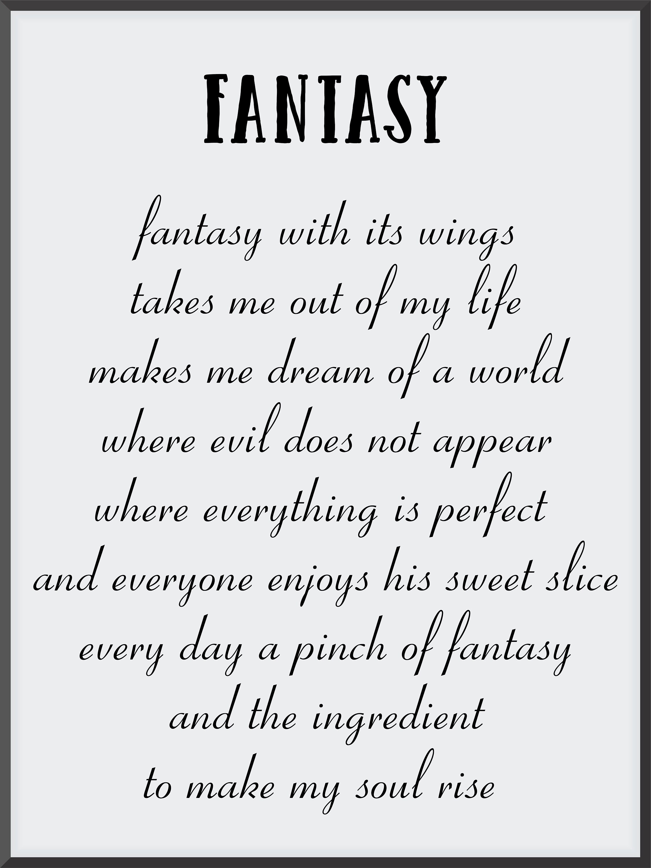 Fantasy Poem Printable Wall Art for Home and Office Decor. - Etsy
