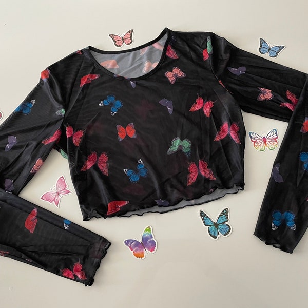 Mesh Printed Top - Etsy