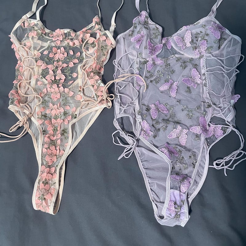 Floral Lace Lingerie Etsy