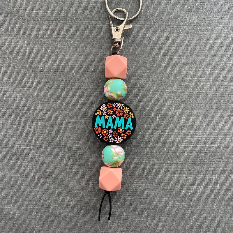 Mama Beaded Keychain - Etsy