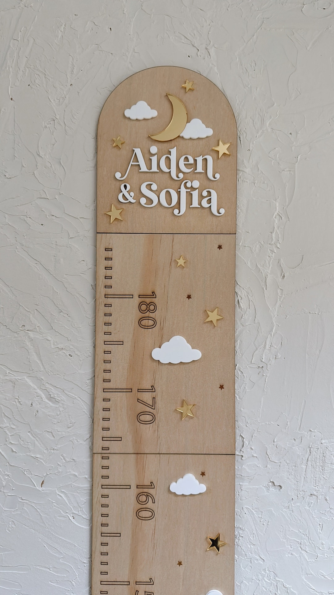 Personalised Height Chart Night Sky neutral Room Decor Acrylic Growth ...