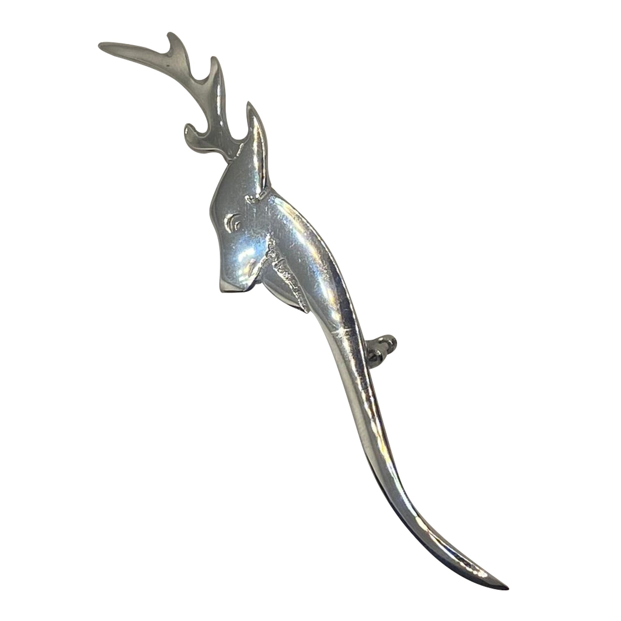 Scottish Heritage Stag-head Kilt Pin With Chrome Finish of Size 4.5 ...