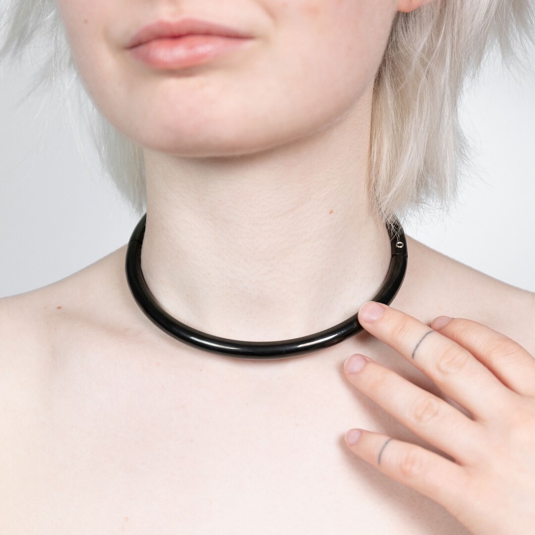 Eternity Collar Slave Collar 8mm Black Titanium - Etsy