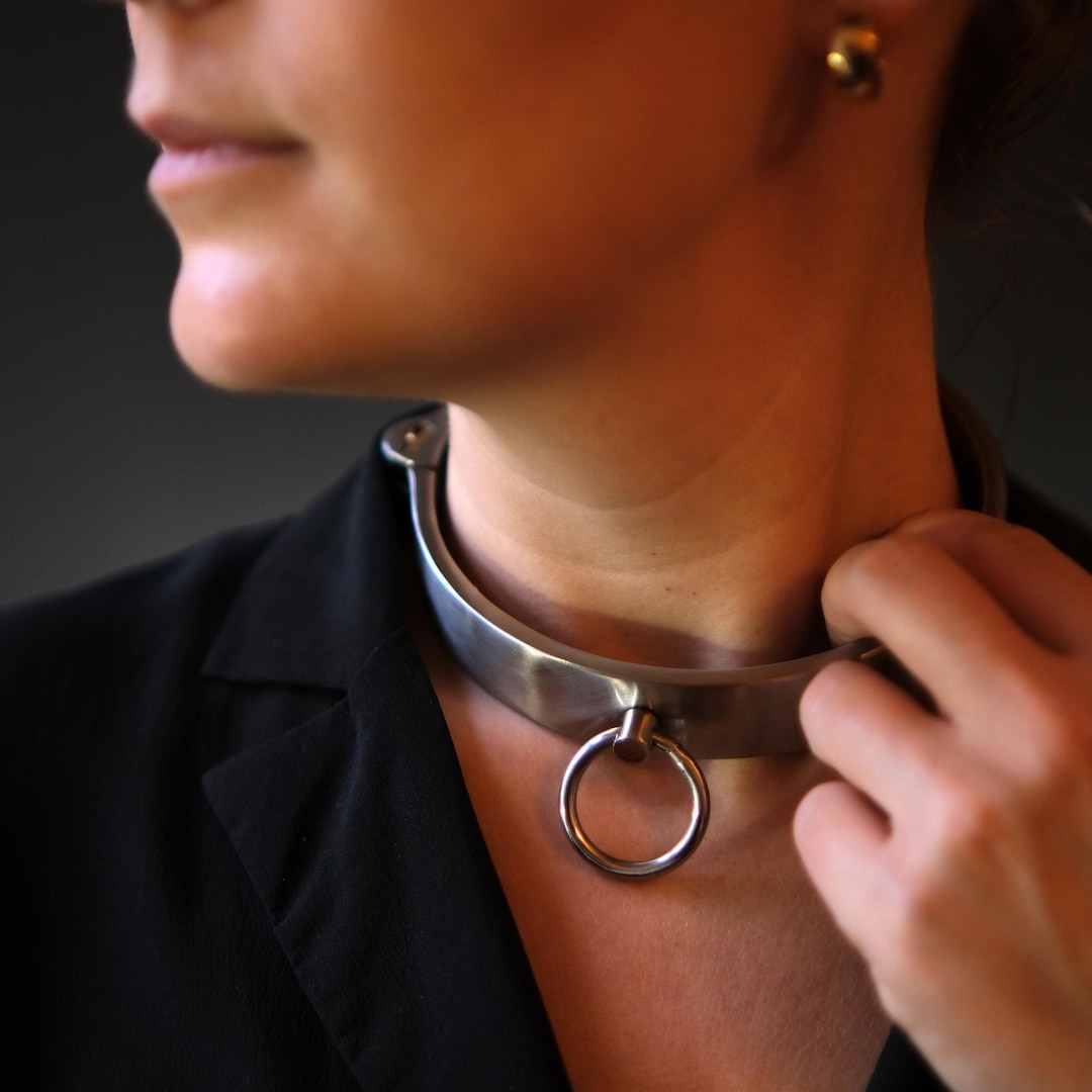Solid Stainless Steel Collar With Push-in Lock - Etsy