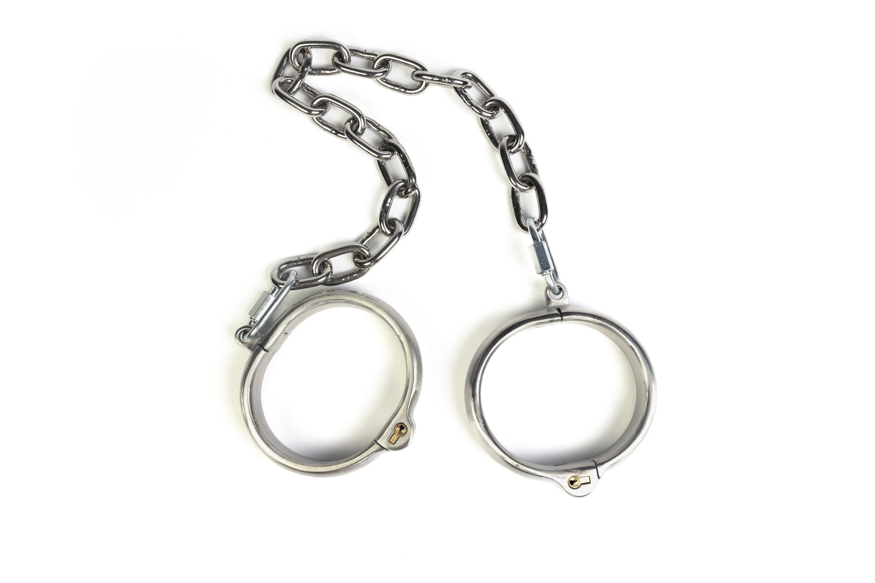 Solid Stainless Steel Shackles With Key Lock and Chain - Etsy