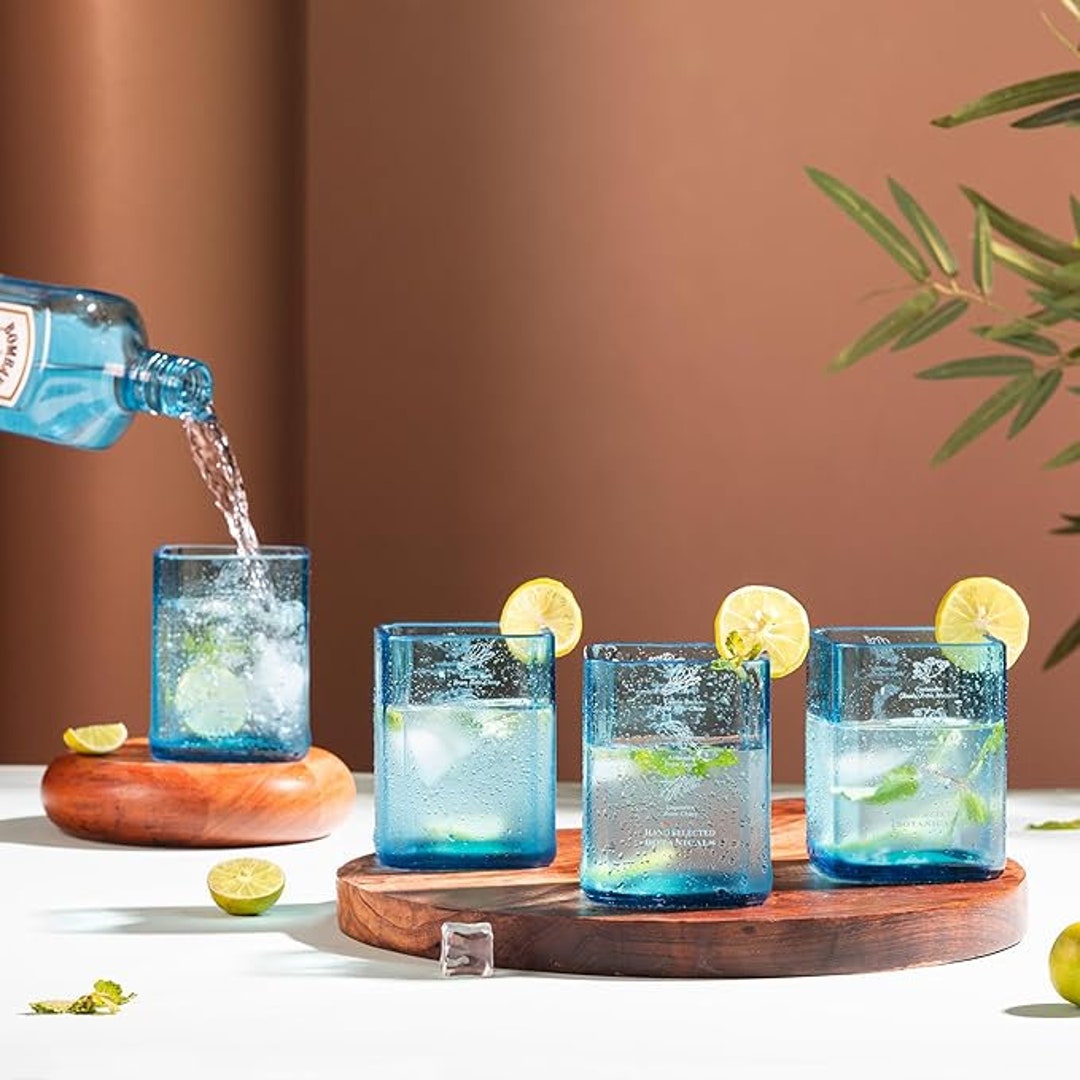 Upcycled Bombay Sapphire Gin Glasses: Eco-friendly Cocktail Glassware ...