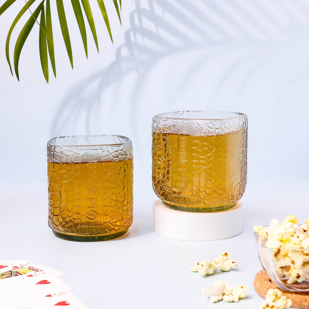 Vintage Big Upcycled Rum Glass - Thick Recycled Glassware for Rum ...