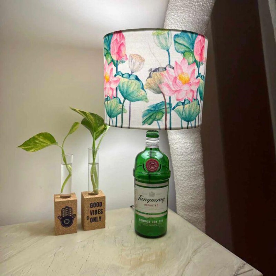 Upcycled Gin Tanqueray Bottle Lamp | Quirky Gin Lover's Gift ...