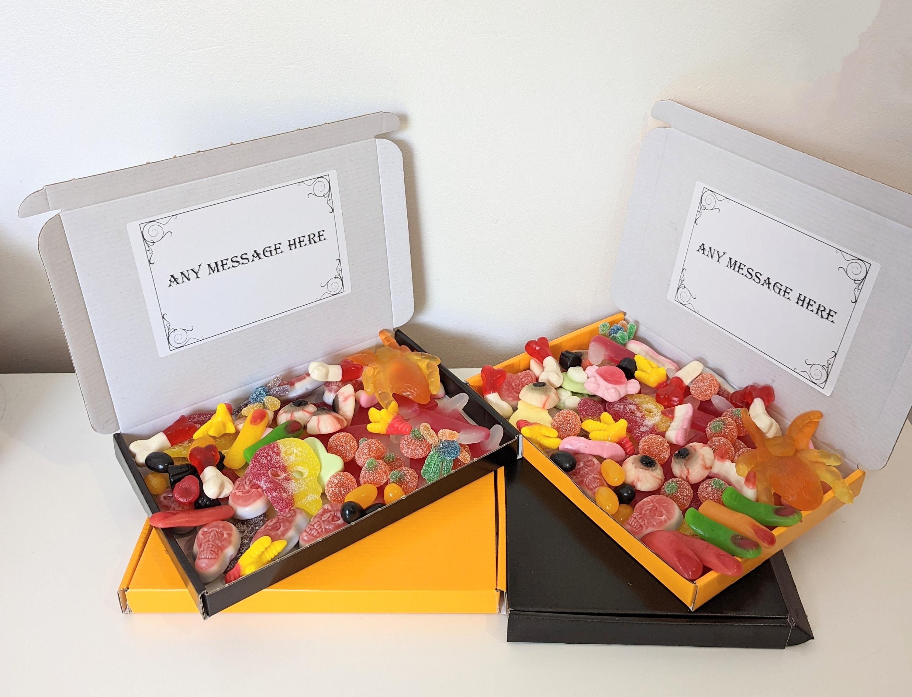 VEGAN HALAL Sweets Pick N Mix Hamper Box Halloween Gothic Ghost Scary ...