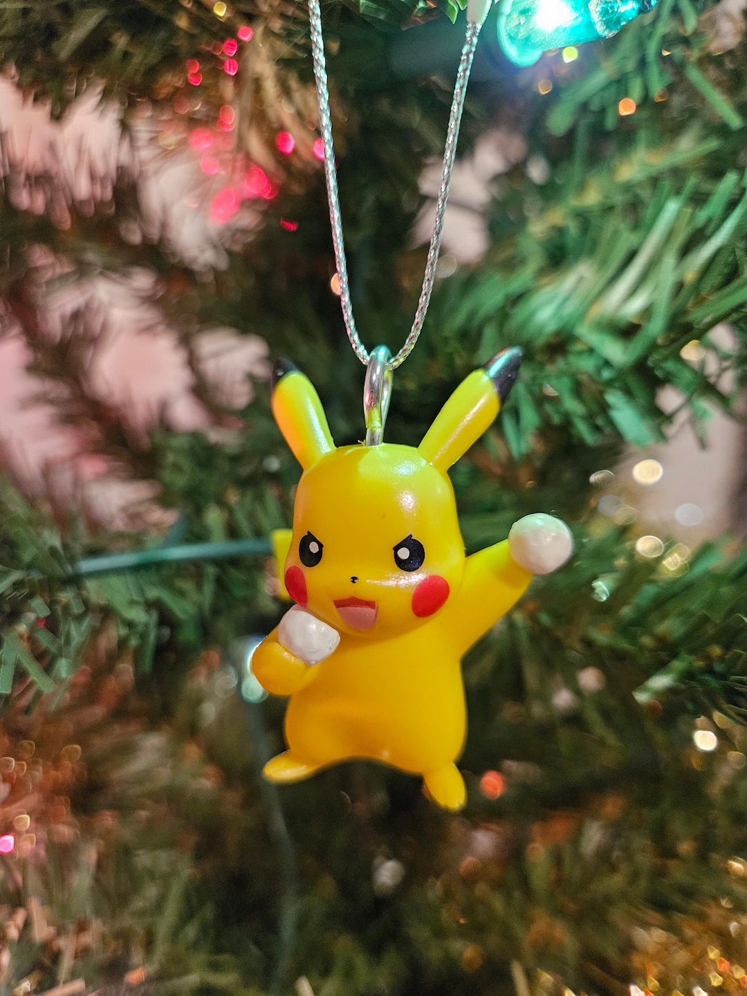 Custom Pokémon Pikachu Throwing Snowball Christmas Ornament - Etsy