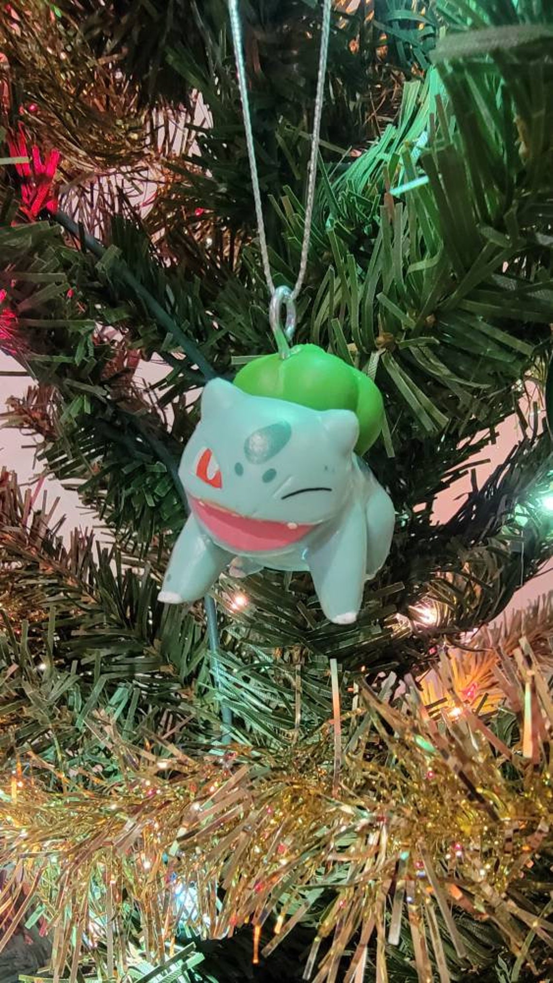 Custom Pokémon Winking Bulbasaur Christmas Ornament - Etsy