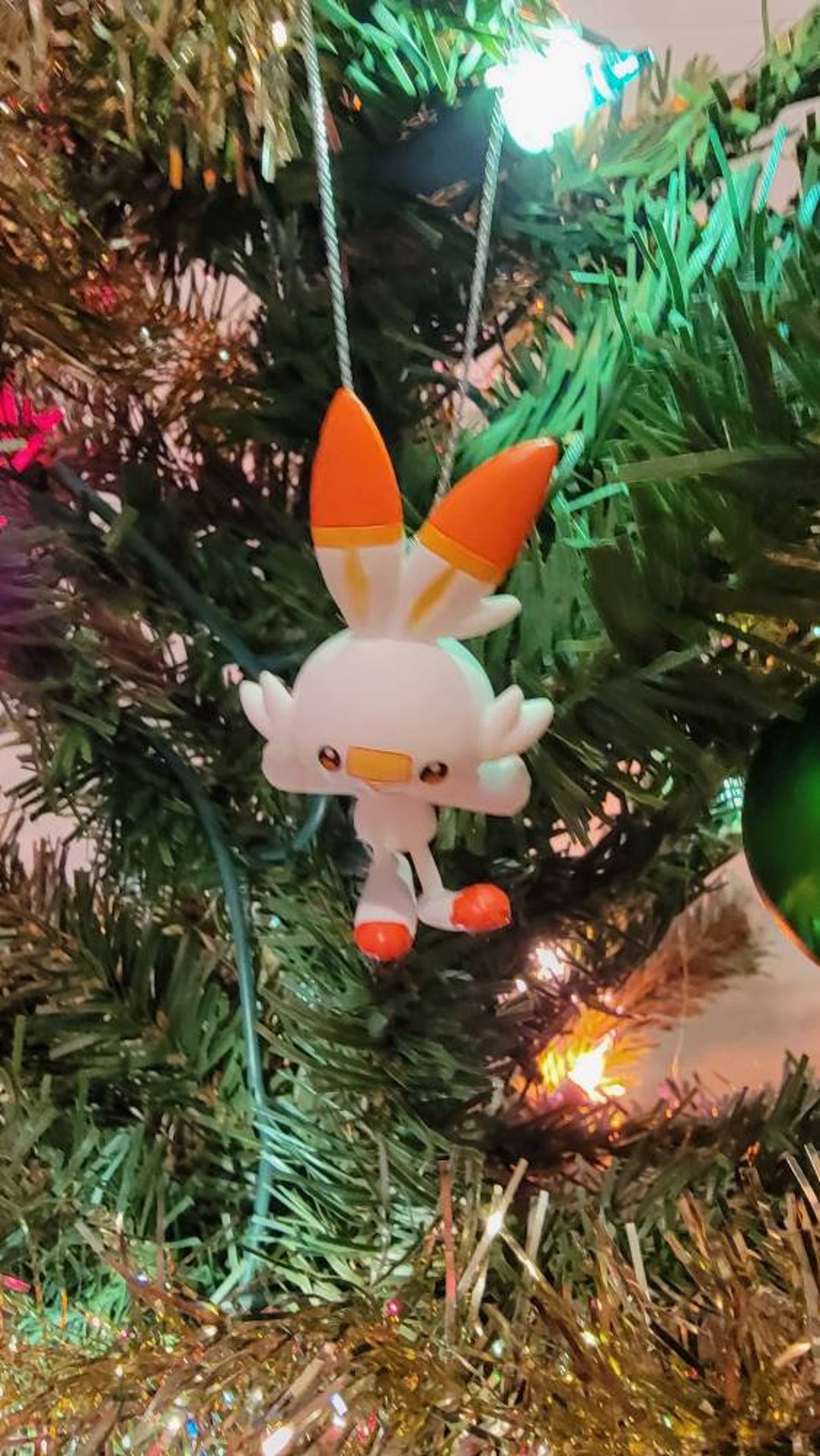 Custom Pokémon Scorbunny Christmas Ornament - Etsy