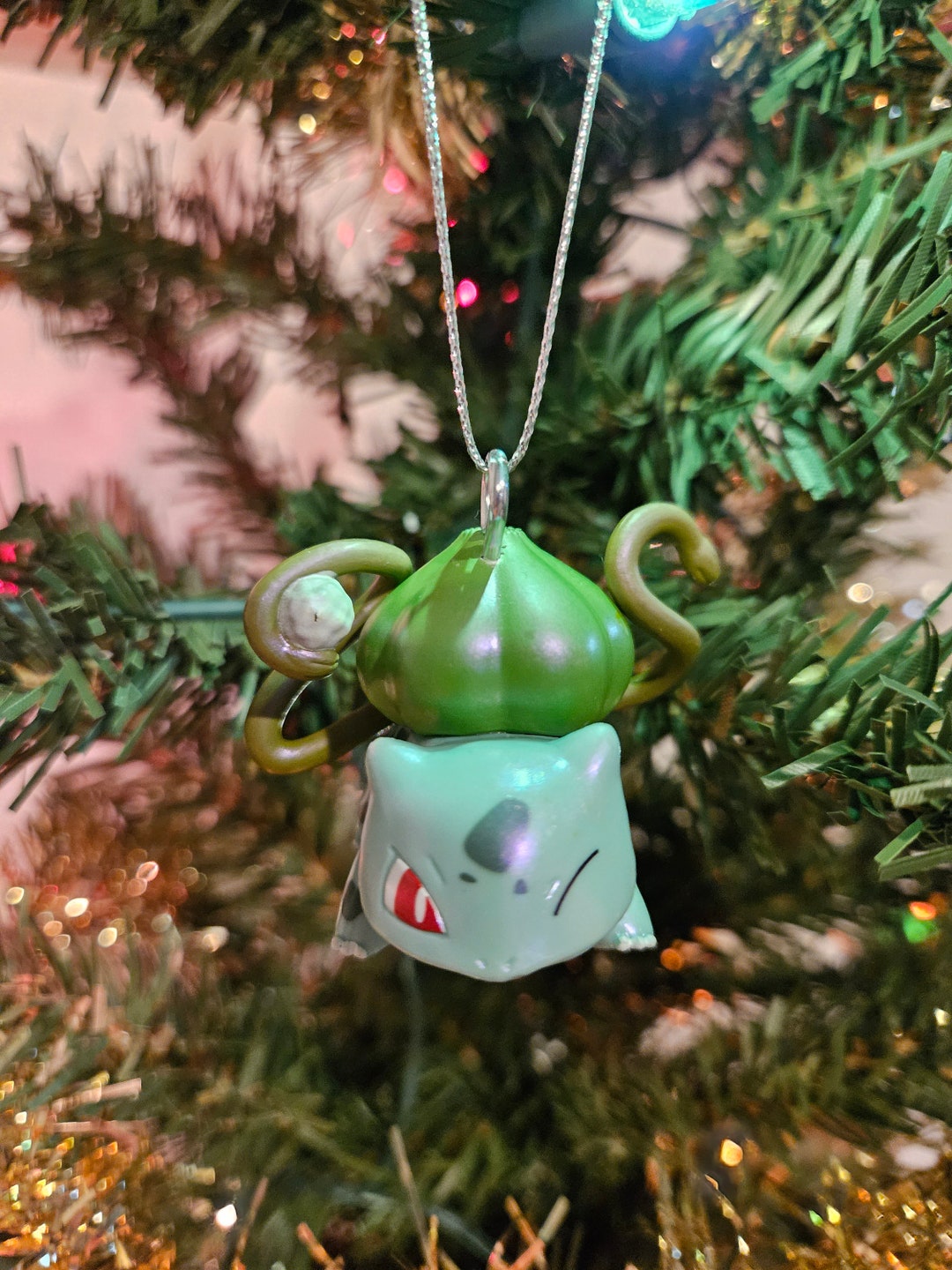 Custom Pokémon Bulbasaur Throwing Snowball Christmas Ornament - Etsy
