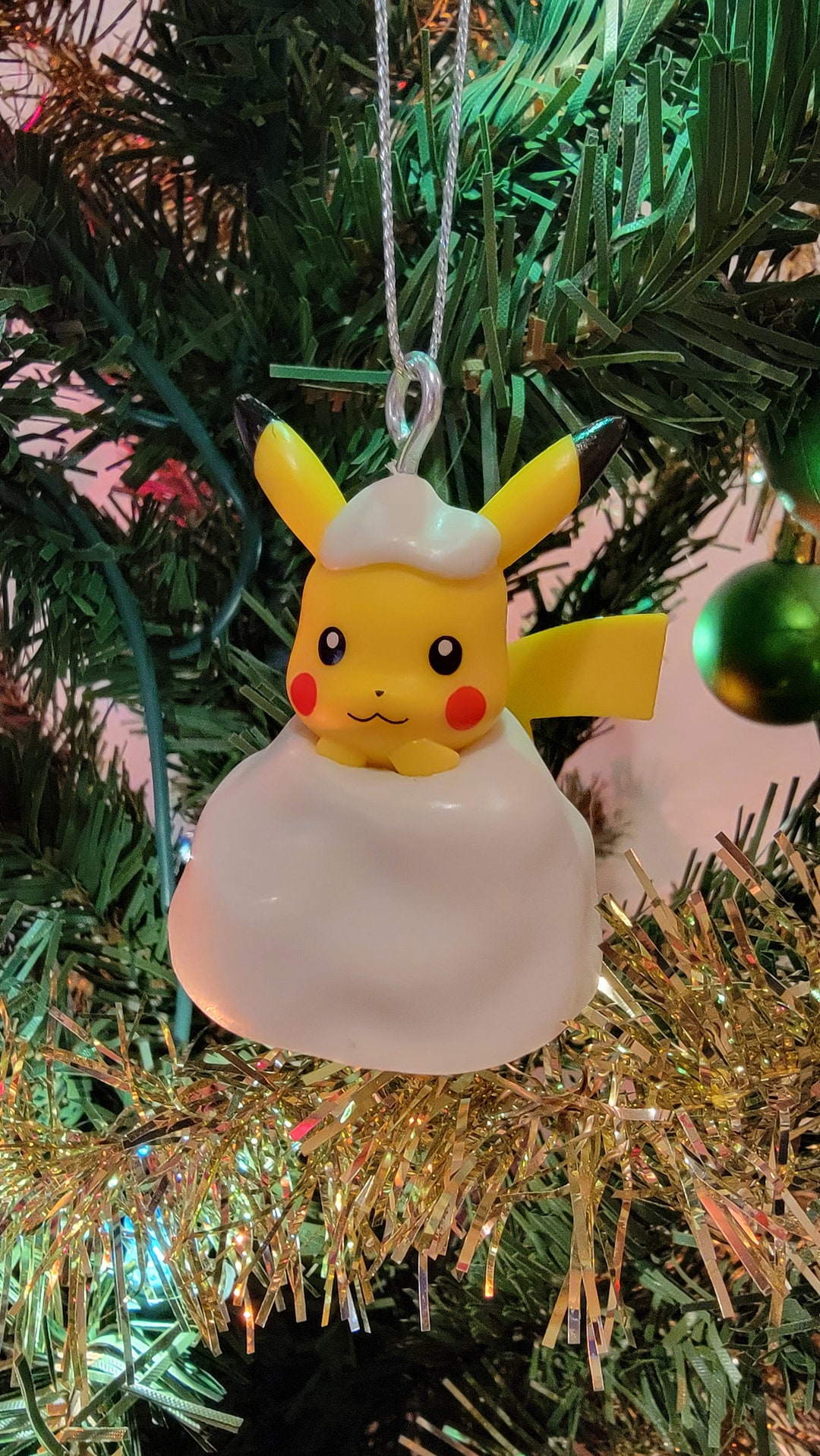 Custom Pokémon Pikachu Hiding in Snow Pile Christmas Ornament - Etsy