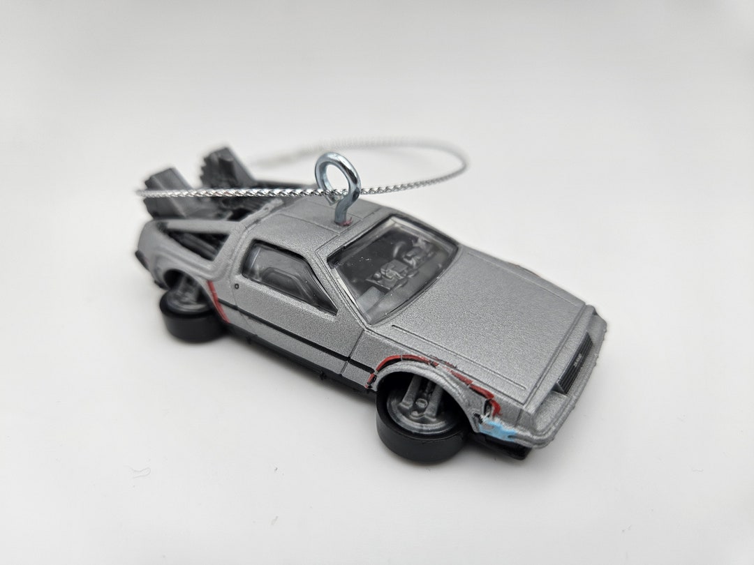 Custom Back to the Future Time Machine in Hover Mode Christmas Ornament ...