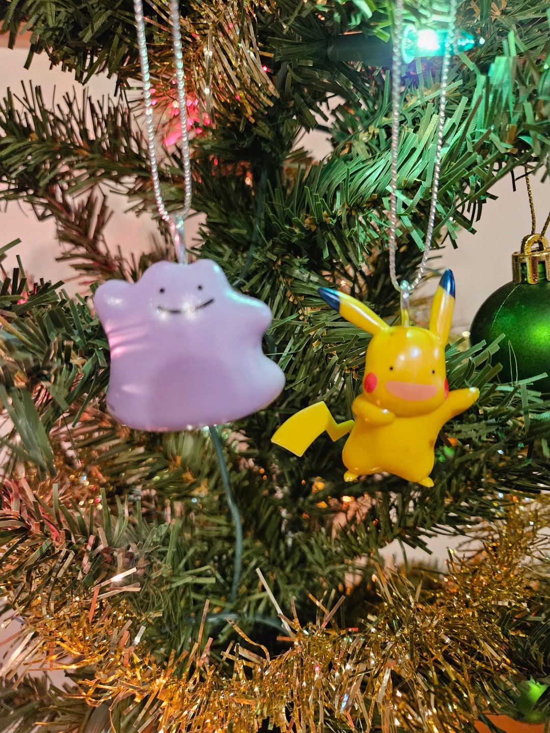 Custom Pokémon Ditto Face Pikachu and Ditto Christmas Ornament Pair - Etsy