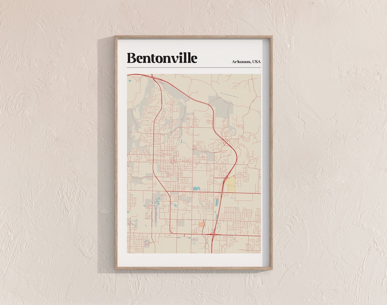 Bentonville Arkansas Map - Etsy