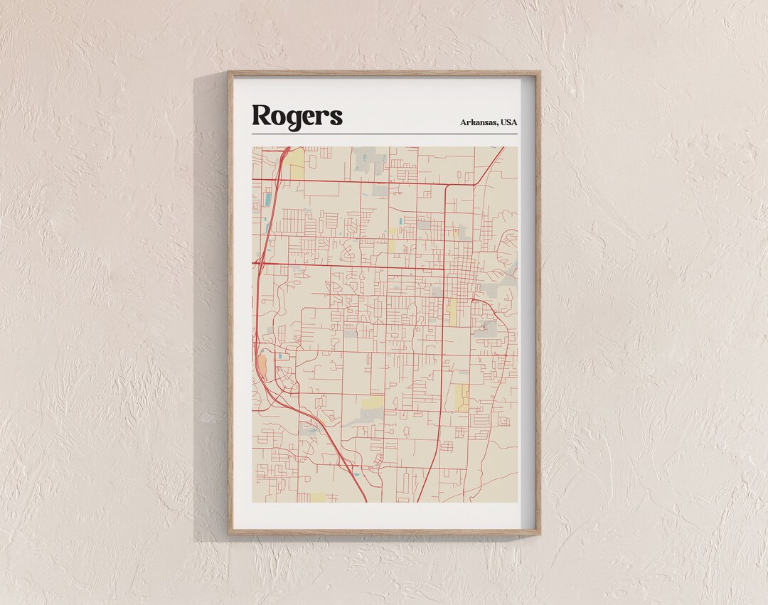 Rogers Arkansas Map - Etsy