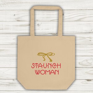 Tote Bag Staunch Woman Grey Gardens Little Edie Gold Bow Eco Cotton ...