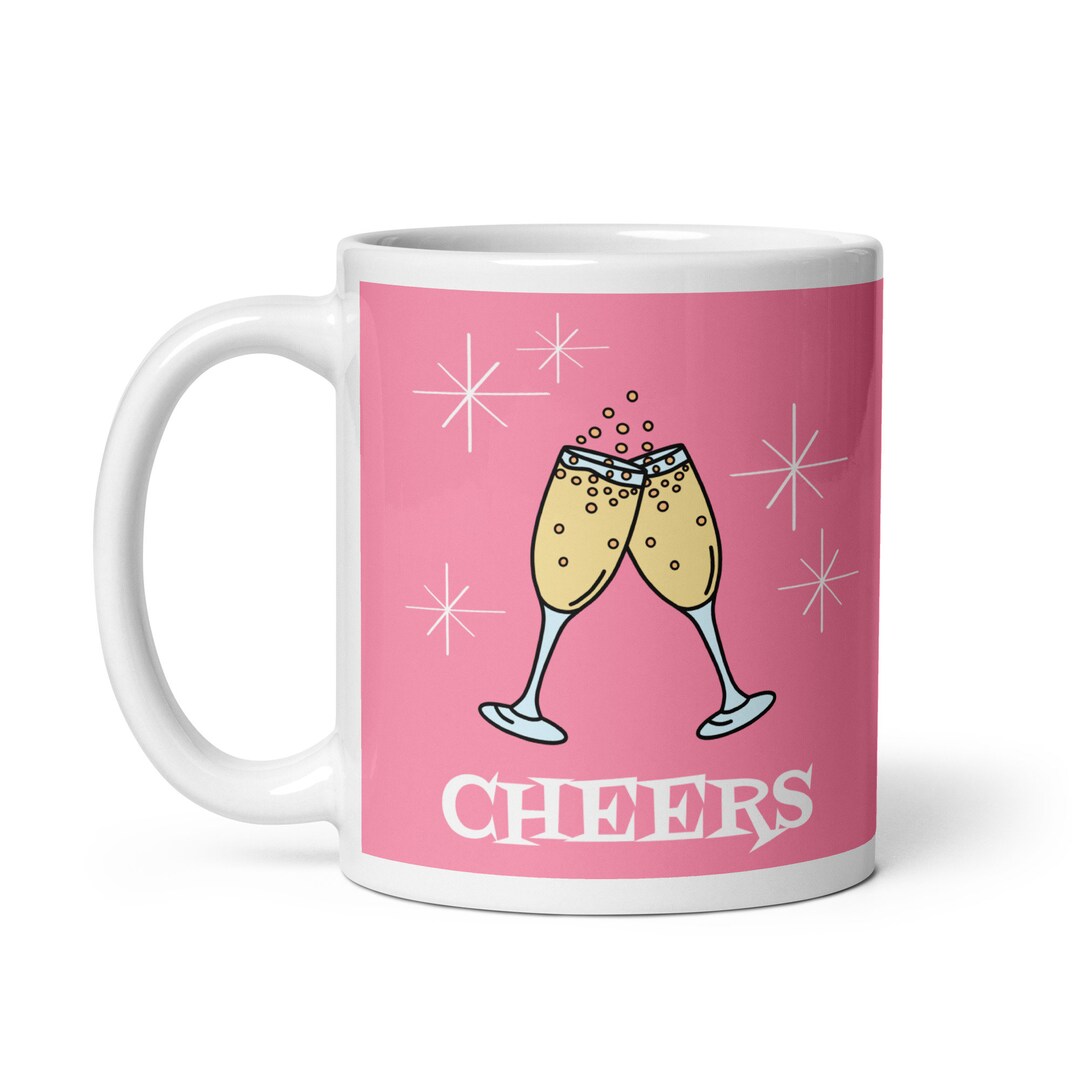 Cocktail Mug Cheers Champagne Toast Atomic Mid Century Retro - Etsy