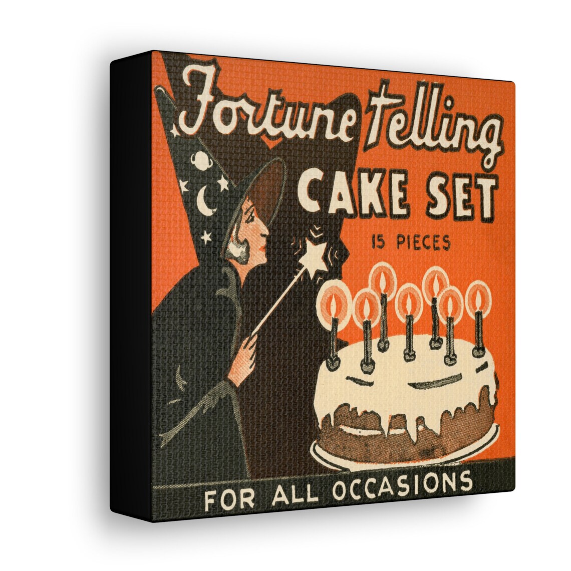 Halloween Canvas Fortune Telling Cake Set Retro Vintage 1950s 1960s ...