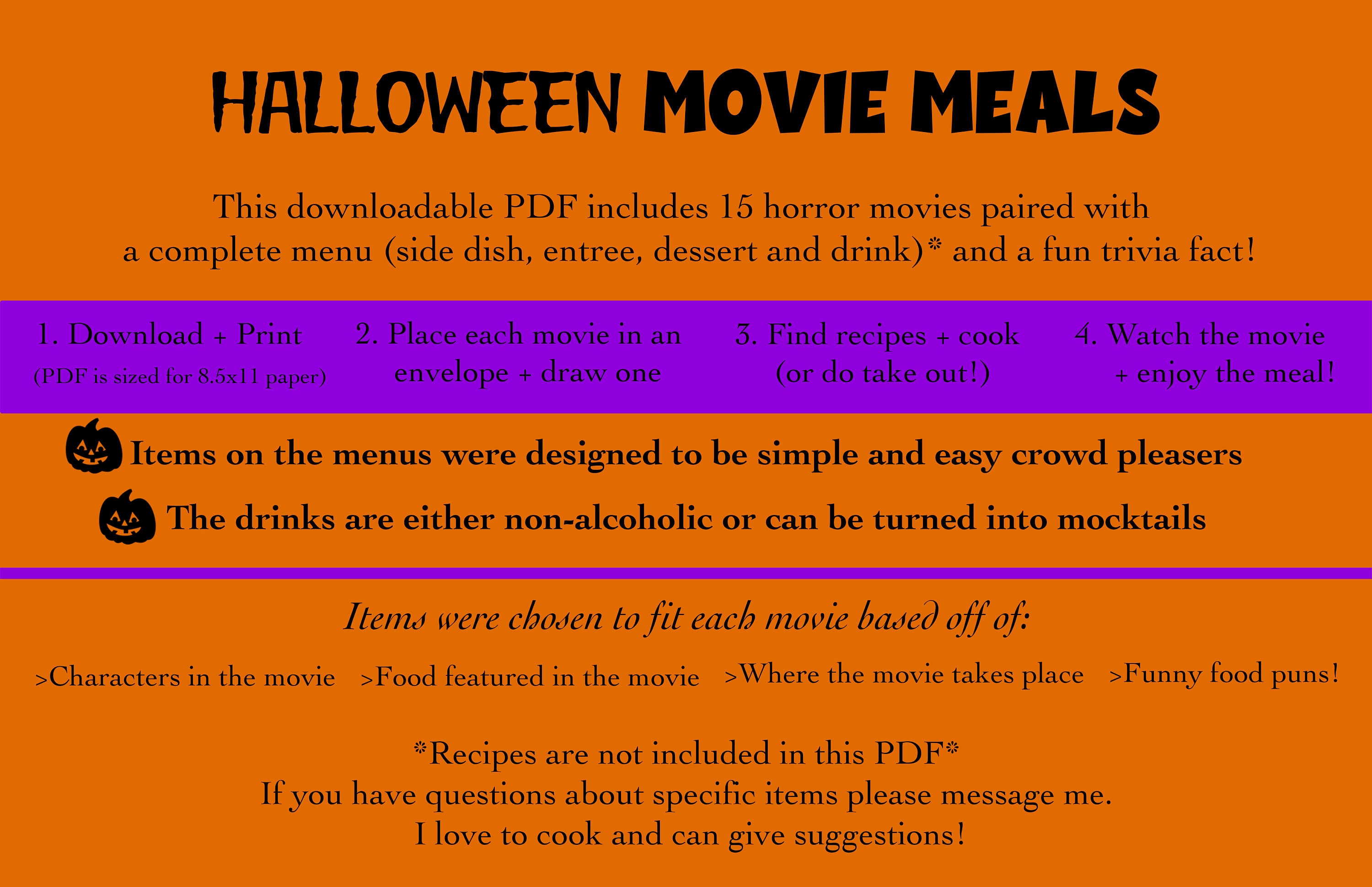 15 Halloween Horror Dinner and a Movie Menus | Dinner Date Ideas ...