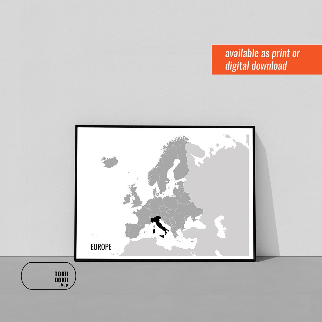 EUROPE Custom Map Personalised Poster Printed and Shipped or Digital ...