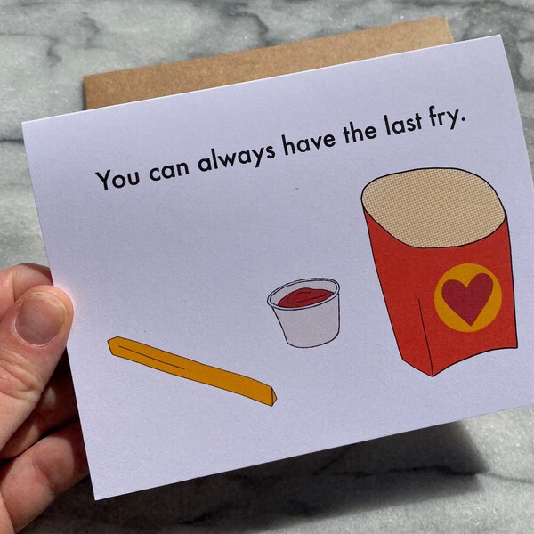 French Fry Card - Etsy