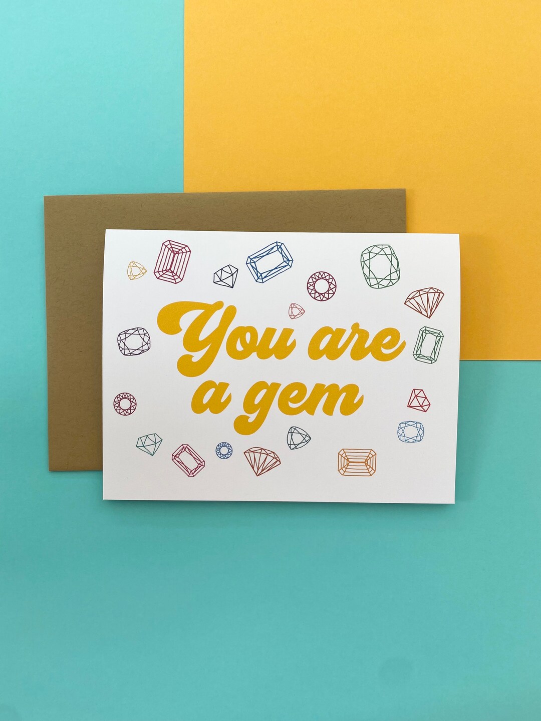 You Are a Gem Friendship Thank You Note Birthday Card - Etsy