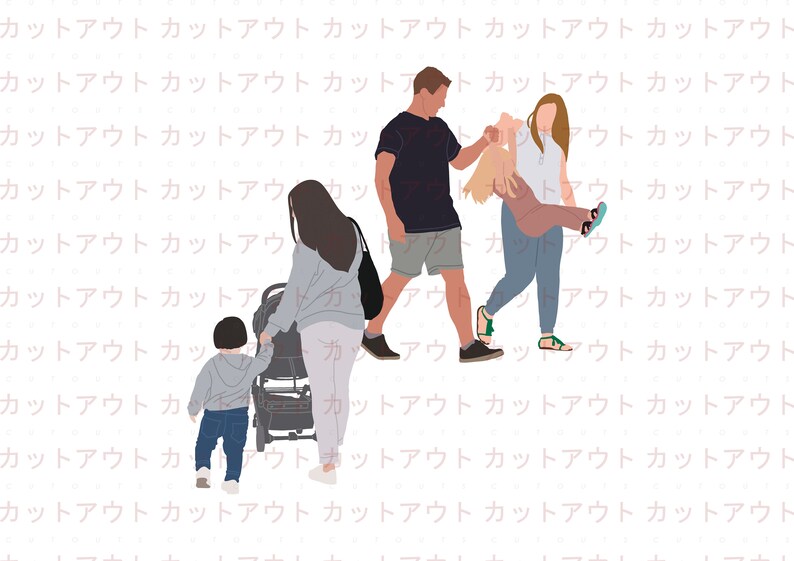 Flat Vector Illustration People Human Cutouts for Visualisation [family ...