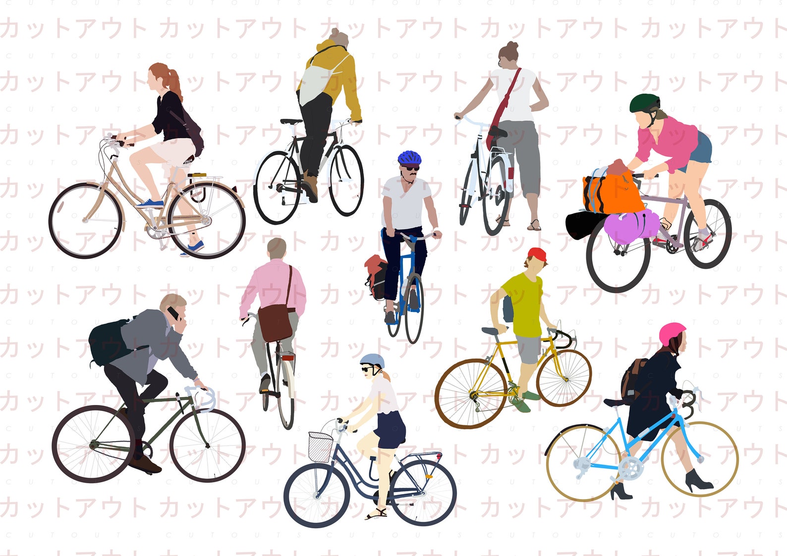 Flat Vector Illustration People Human Cutouts for Visualisation ...