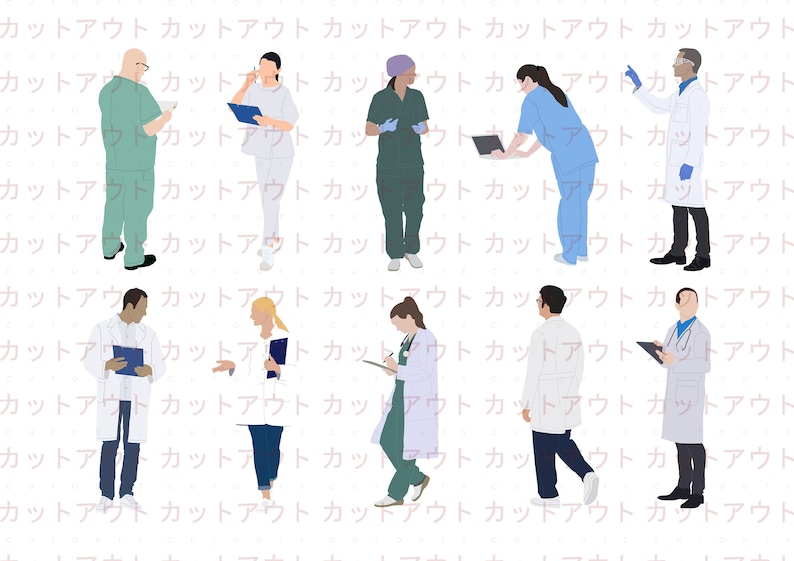 Flat Vector Illustration People Human Cutouts for Visualisation ...