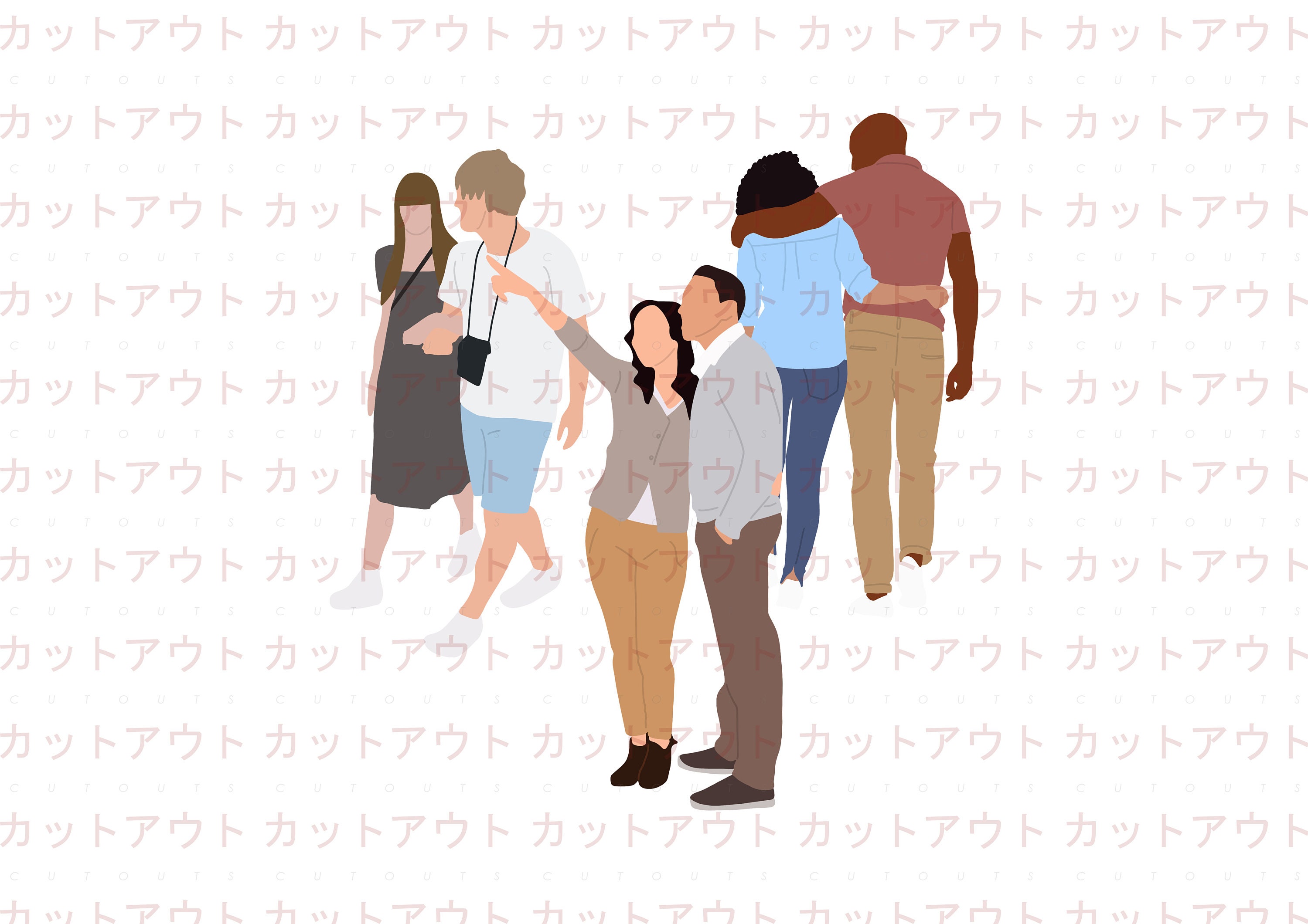 Flat Vector Illustration People Human Cutouts for Visualisation [couple ...