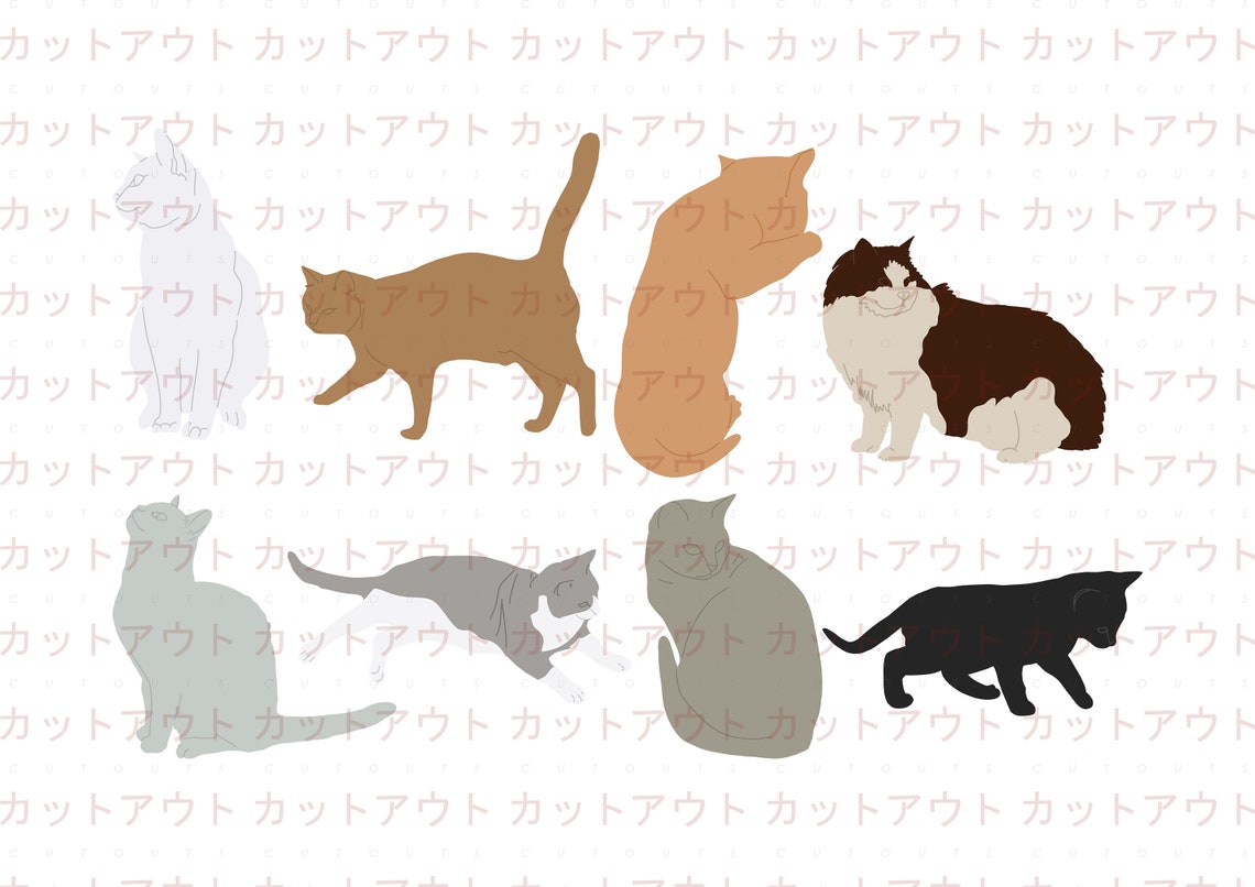 Flat Vector Illustration Pets Cutouts for Visualisation [pets ...