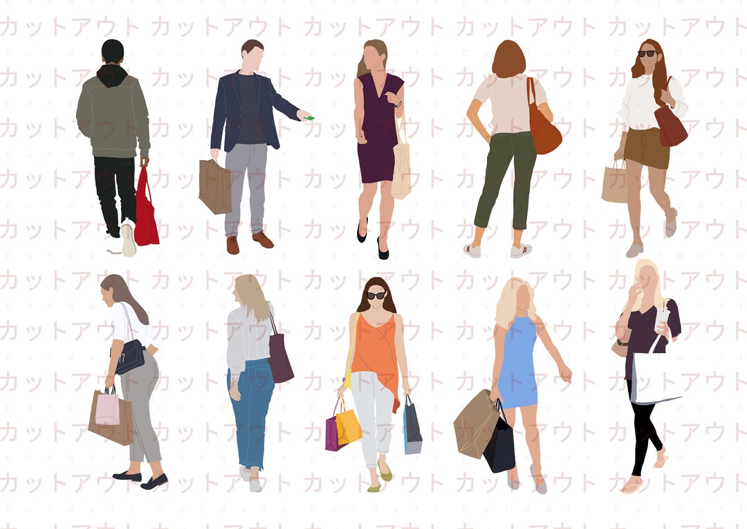 Flat Vector Illustration People Human Cutouts for Visualisation ...