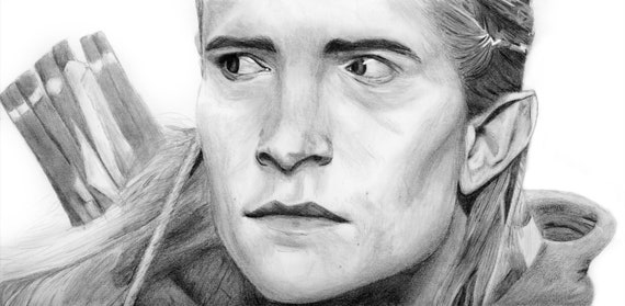 LOTR Print of Legolas Pencil Drawing - Etsy
