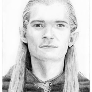 LOTR Legolas Pencil Drawing Print - Etsy