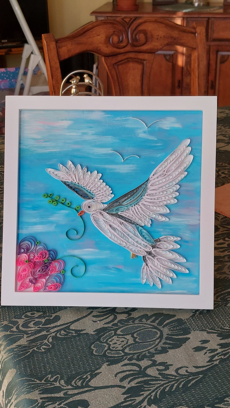 Quilling Wall Art, Dove of Peace, Mixed Media, Quilling and Acrylic ...