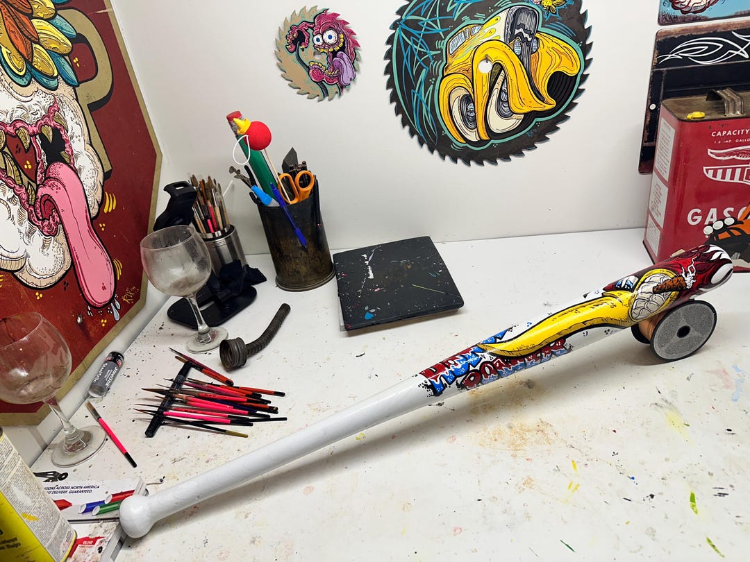 Repurposed Custom Painted Baseball Bat. - Etsy
