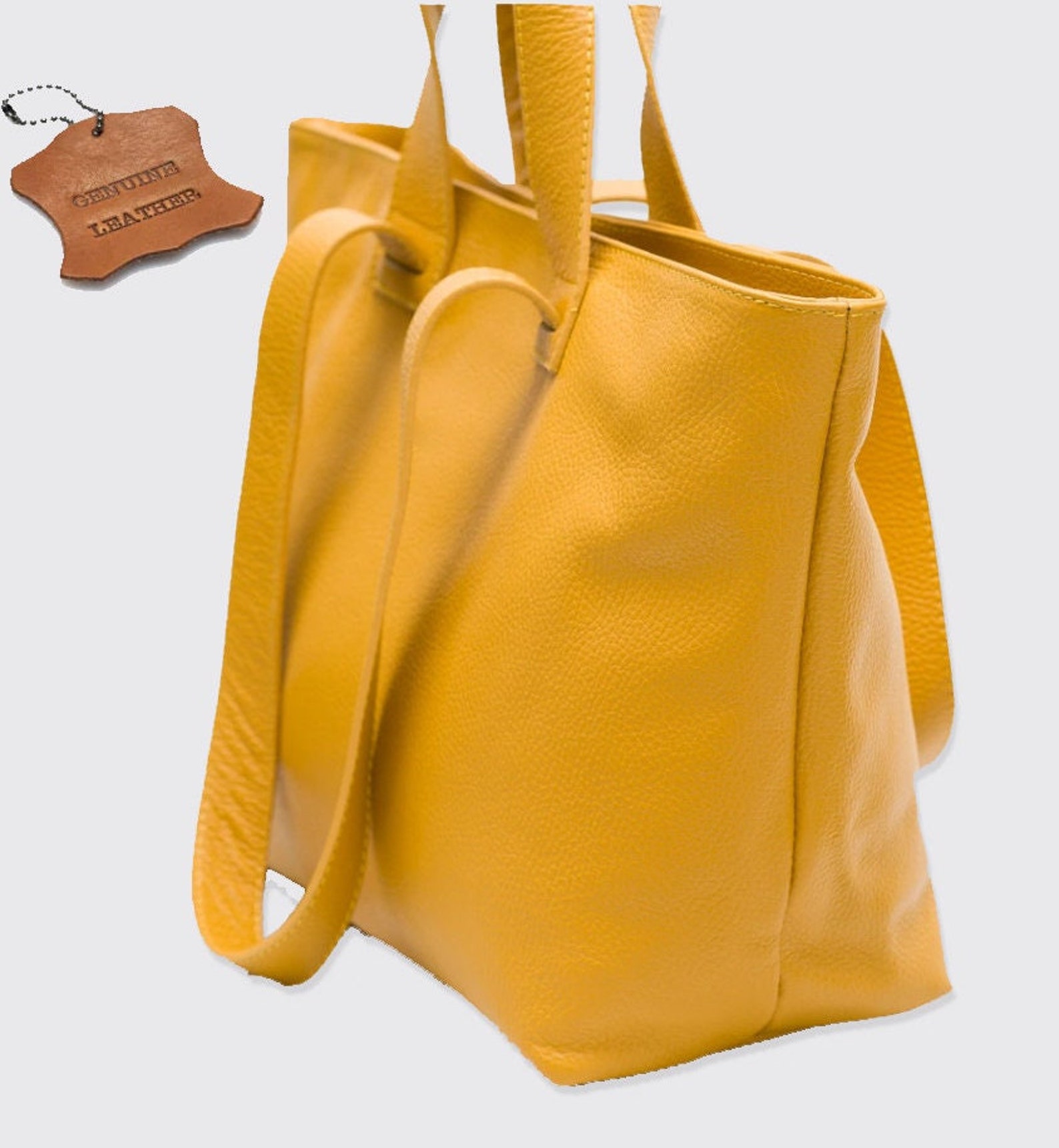 Top Zip Mustard Color Genuine Leather Shoulder Bag Leather - Etsy