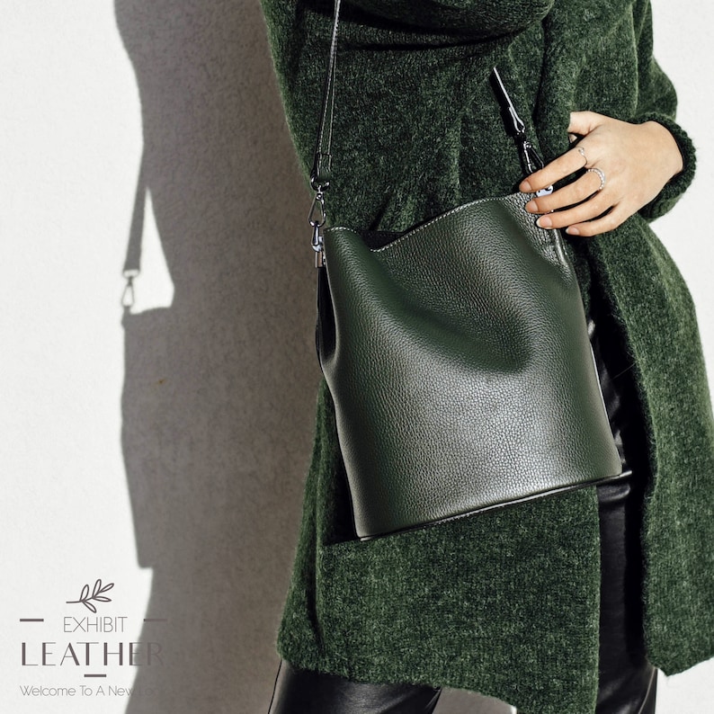 Cognac Brown Leather Bucket Bag: Tan Shoulder Bag With Silver Fittings ...