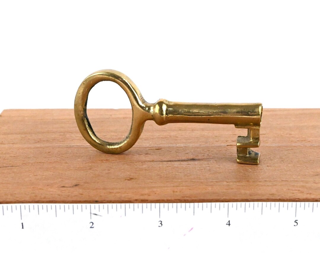 Vintage Short Brass Key Decoration - Etsy