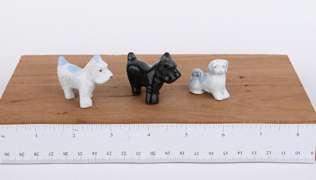 Vintage Miniature Porcelain Dog Figurines - Etsy