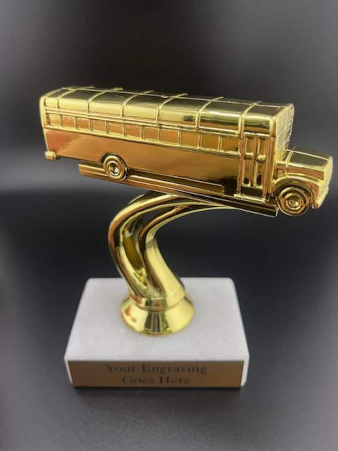 School Bus Trophy 3 3/4" - Laser Engraving Marble Base - Etsy