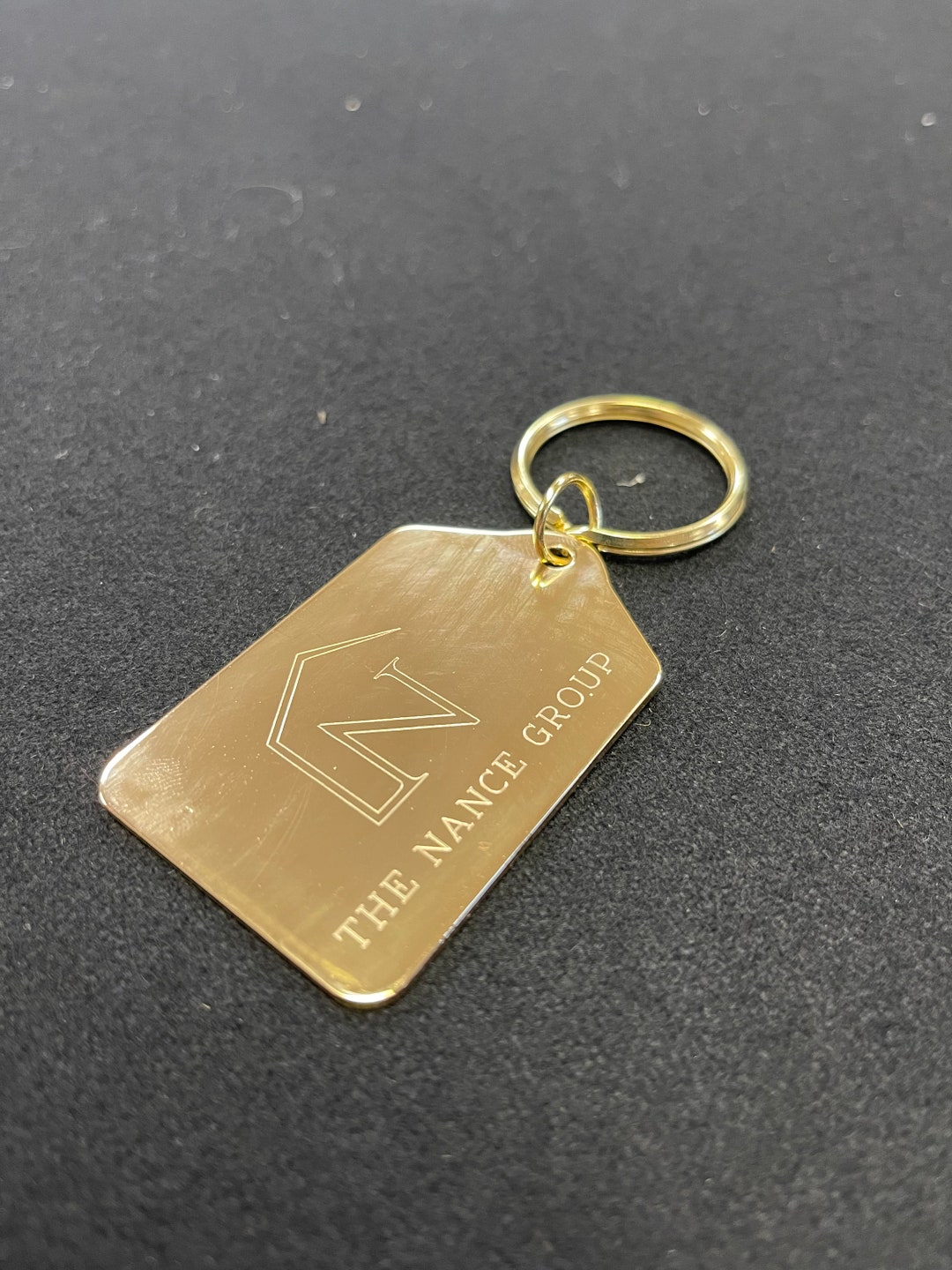 Personalized Gold Tablet Brass Keychain - 1 1/2" X 2 1/2" - Etsy