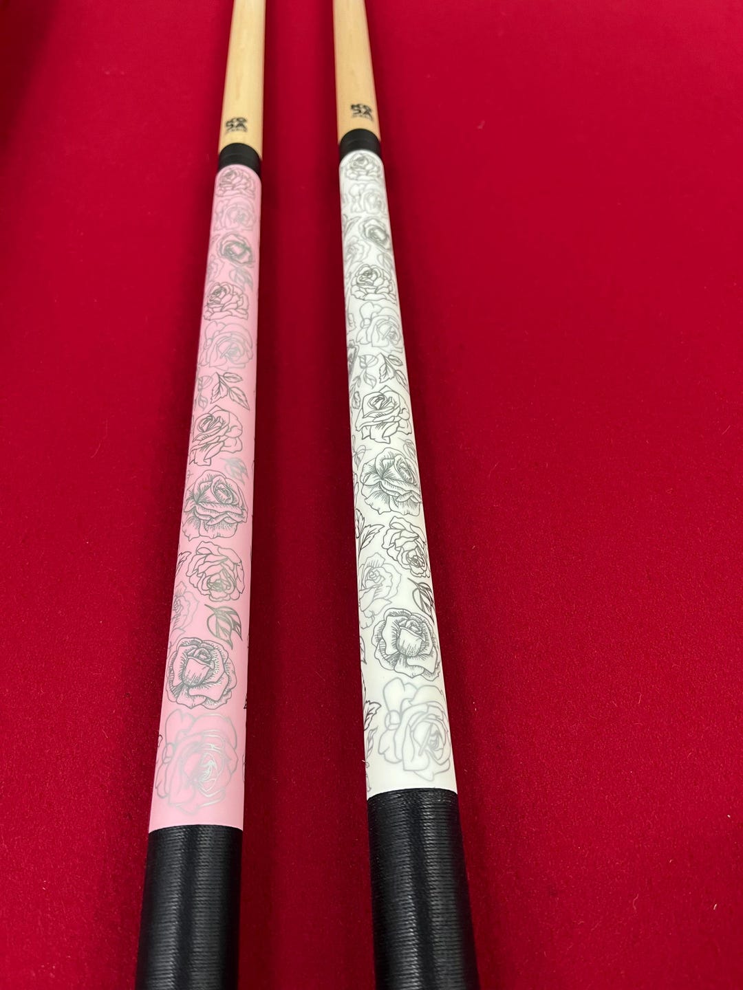 Personalized Engraved Floral Rose Pool Billiards Cue - Etsy