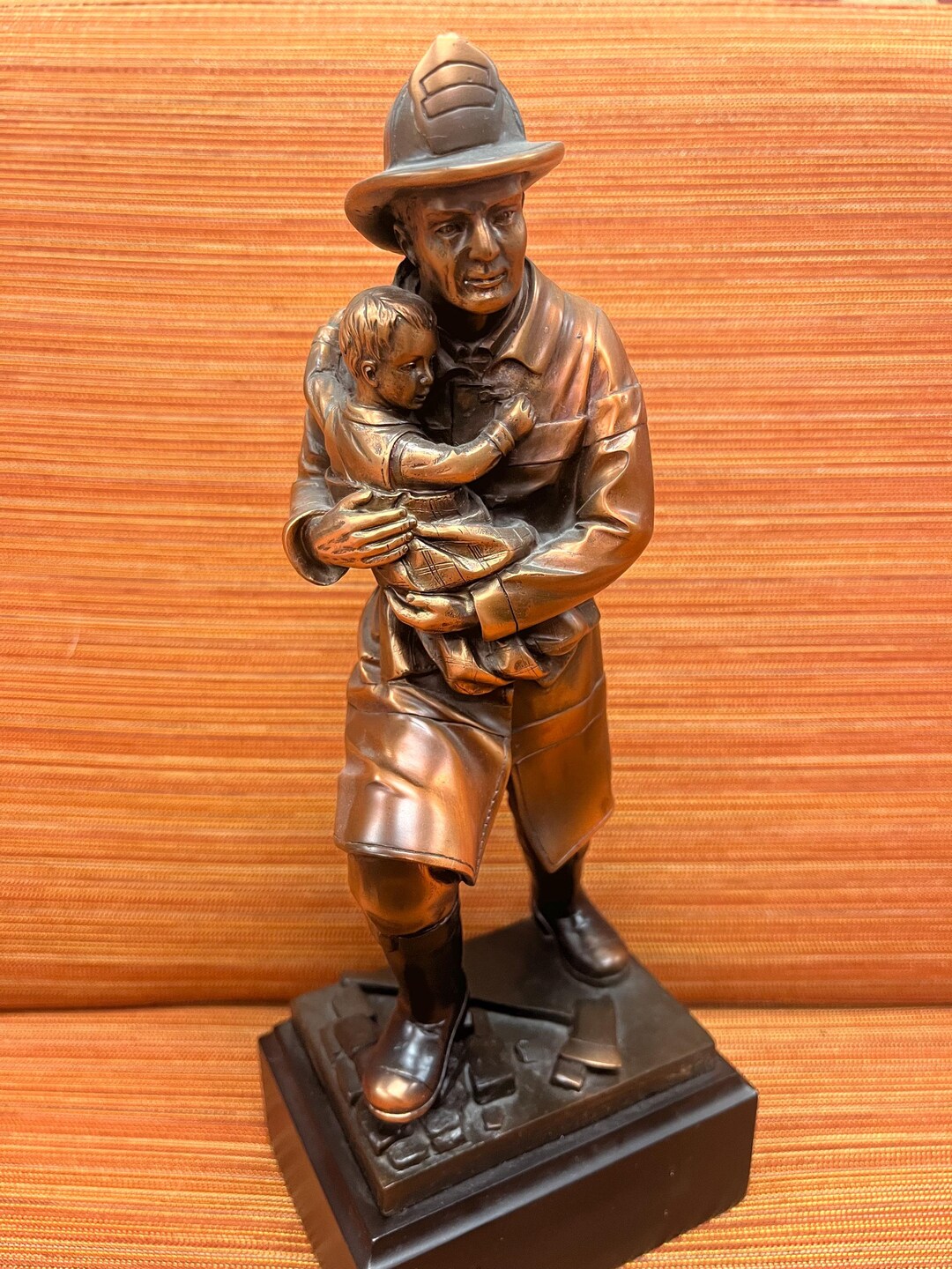 Fireman With Child 11.5" Resin Trophy - Etsy