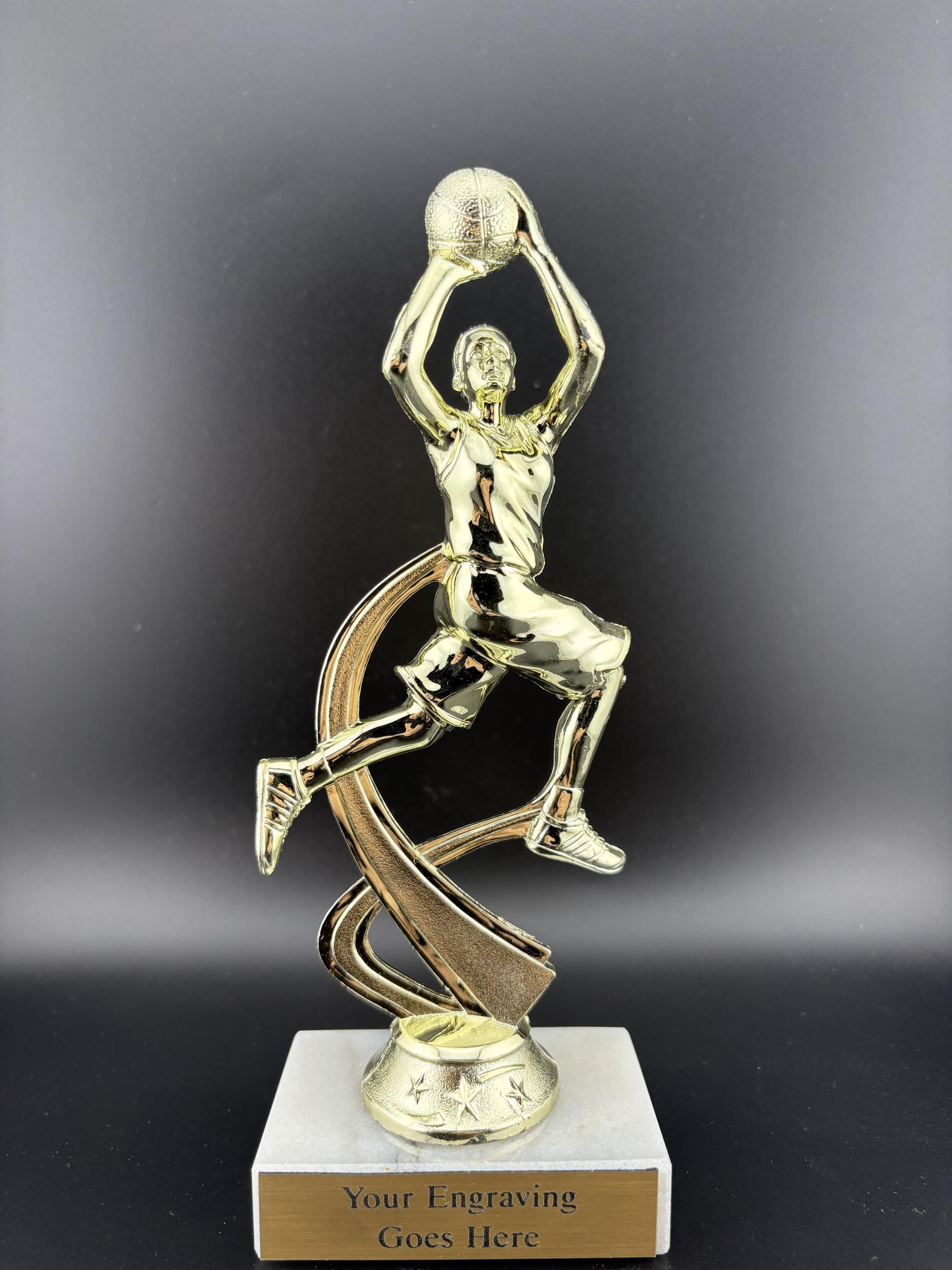 Women's Basketball Motion Trophy on Marble Base With Custom ...