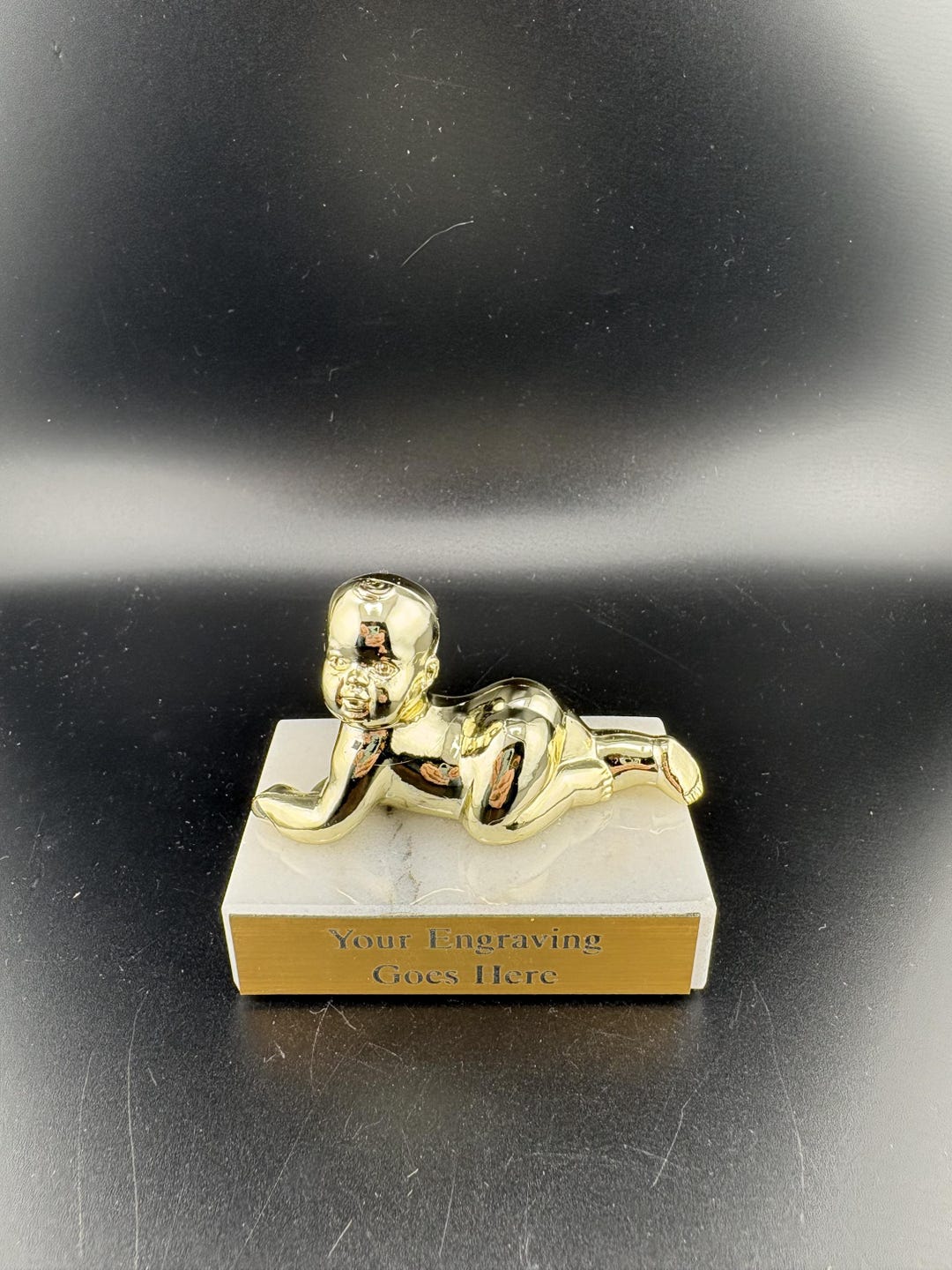Gold Baby Trophy on Marble Base With Custom Personalized Gold Plate - 3 ...